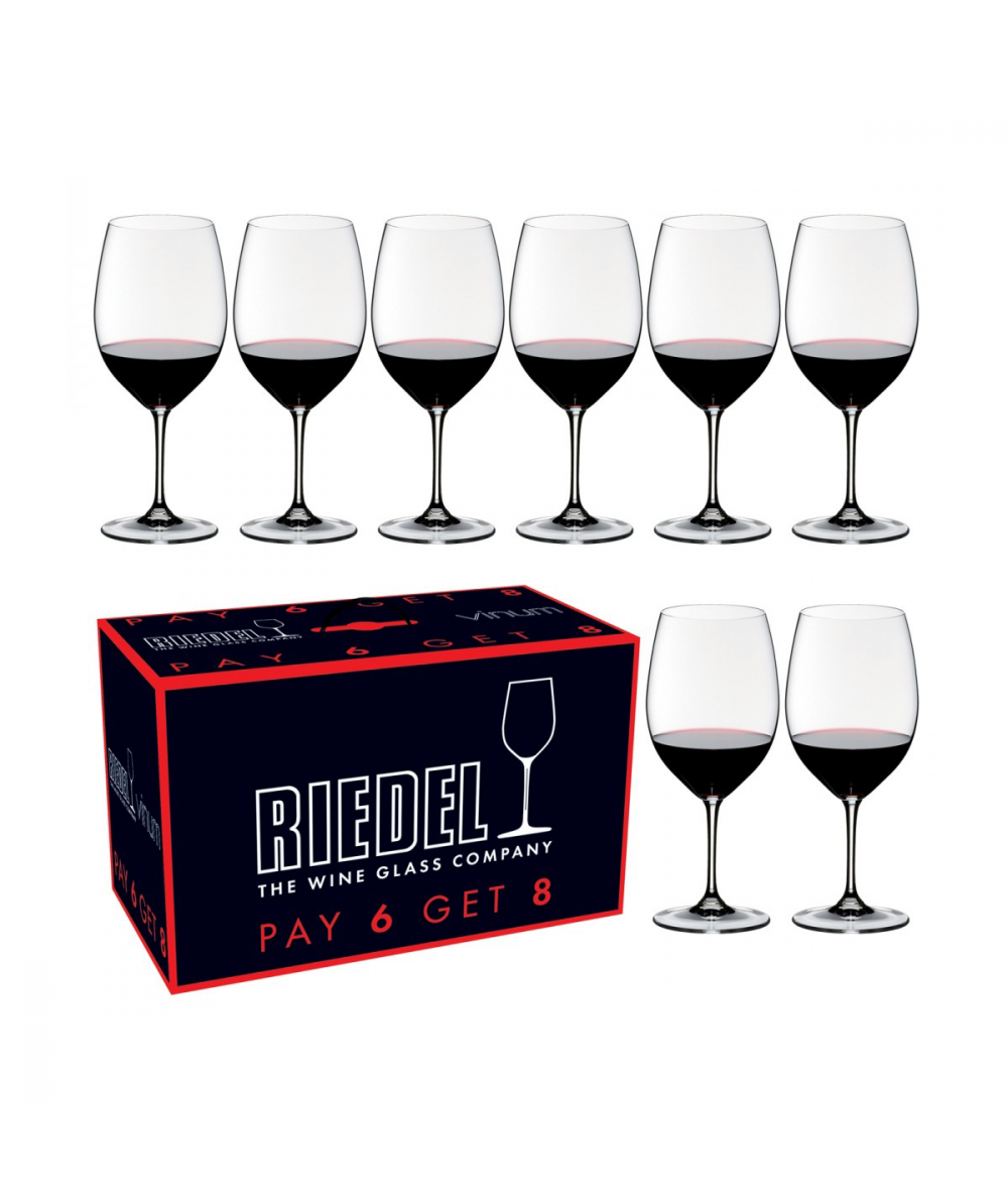 Riedel Vinum Cabernet Sauvignon Merlot Bordeaux Wine Glass Pay 6 Get 8 Riedel Vinum Cabernet Sauvignon Merlot Bordeaux Wine Glass Pay 6 Get 8